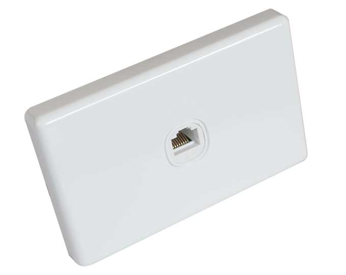1 Port Gang Cat6 Wall Plate Clipsal Style 1 RJ45 Cat 6 Coupler F/F ...