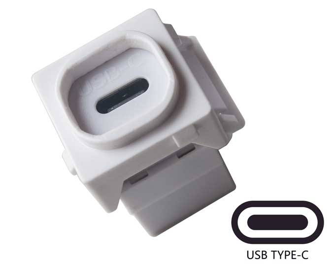 USB 3.1 Type-C Insert USB C Coupler Female jack Suit CLIPSAL Wall Plate ...